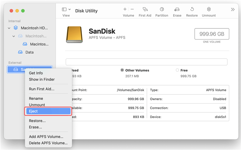 Fix SanDisk Extreme Portable SSD Not Mounting on Mac